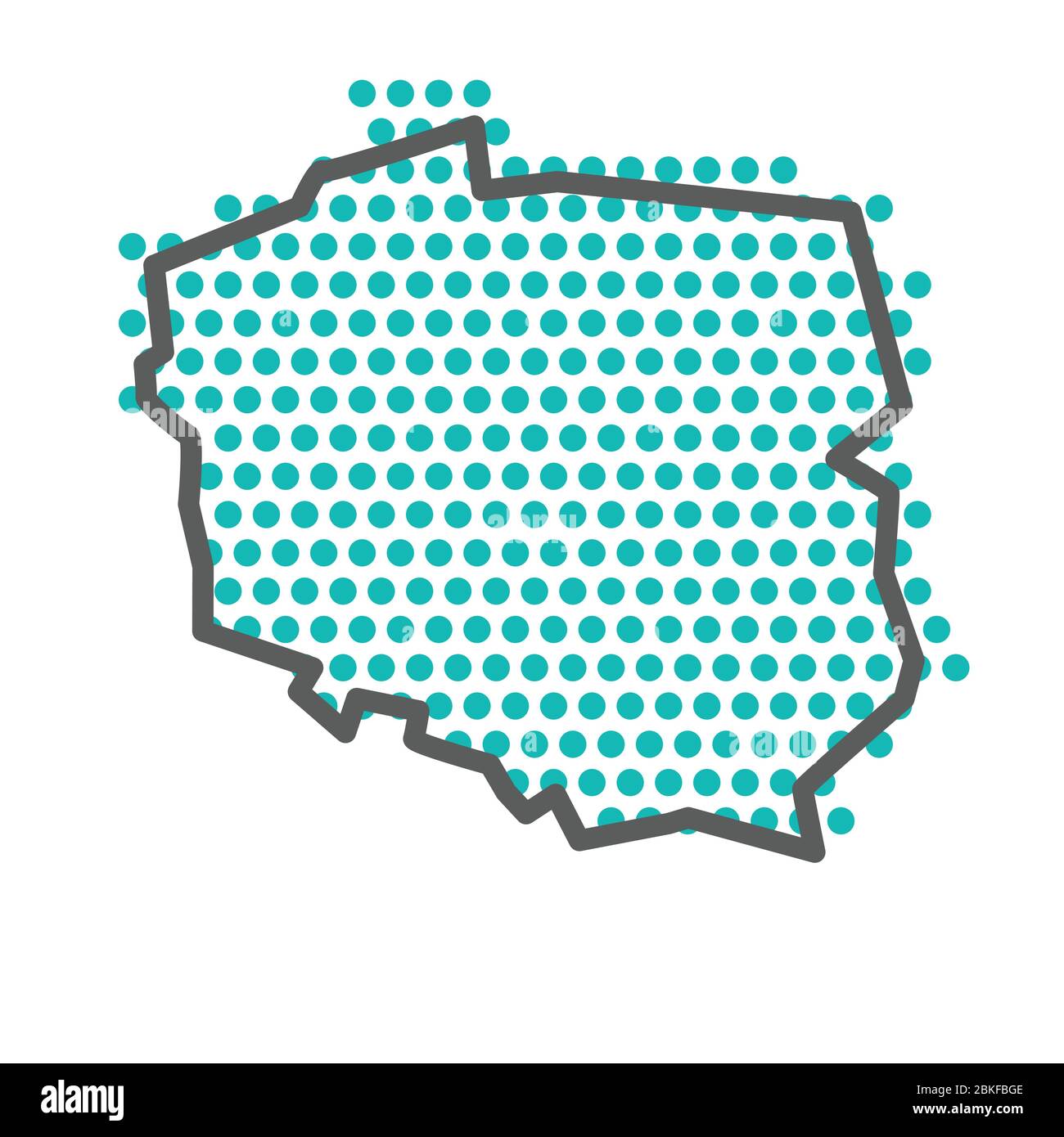 Poland simple outline map with green halftone dot pattern Stock Vector Image & Art - Alamy