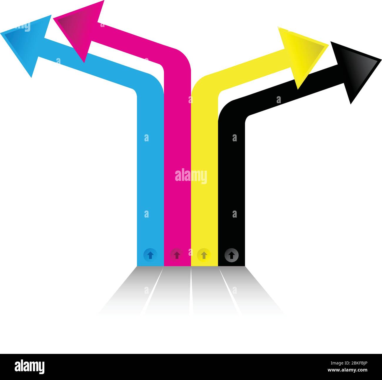 Illustration art of a color arrow logo with isolated background Stock ...