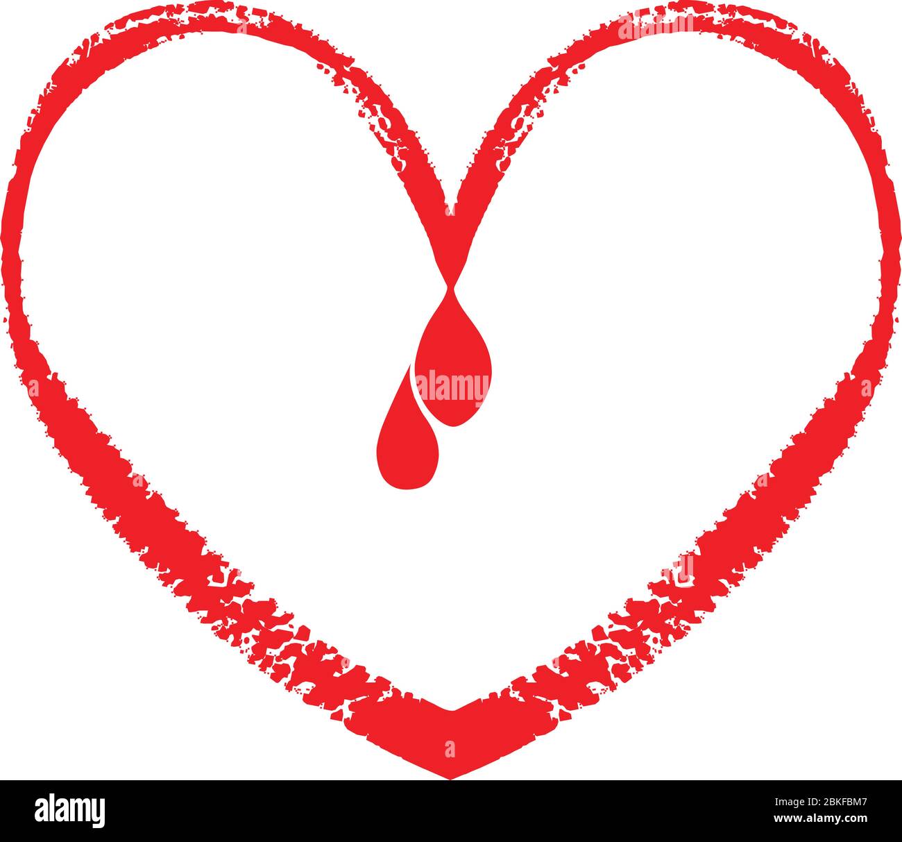 Illustration art of a love blood drop with isolated background Stock ...