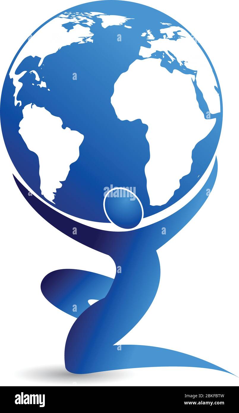 Sitting man on globe Stock Vector Images - Alamy