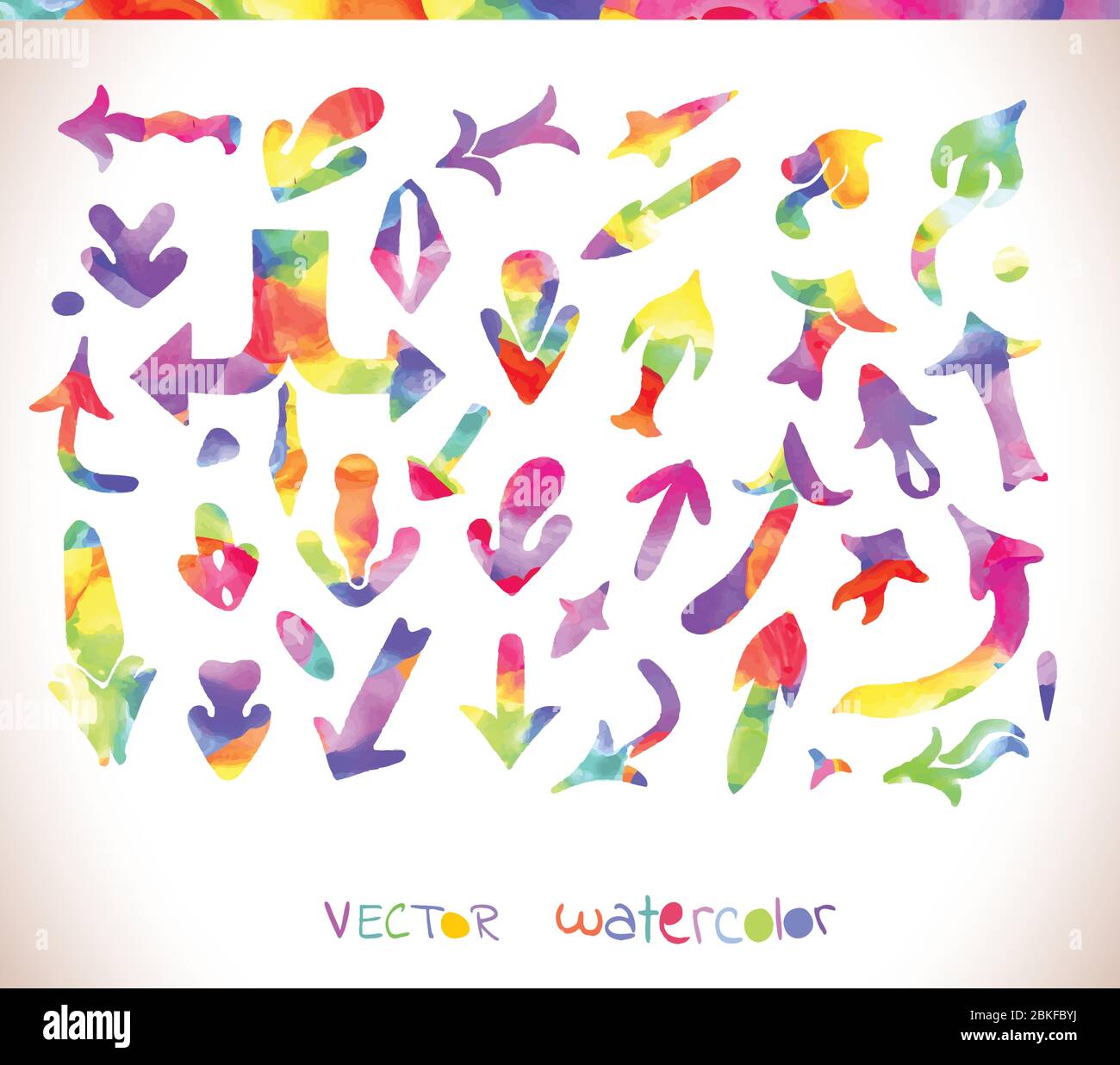 Vector set of hand drawn watercolor arrows Stock Vector Image & Art - Alamy