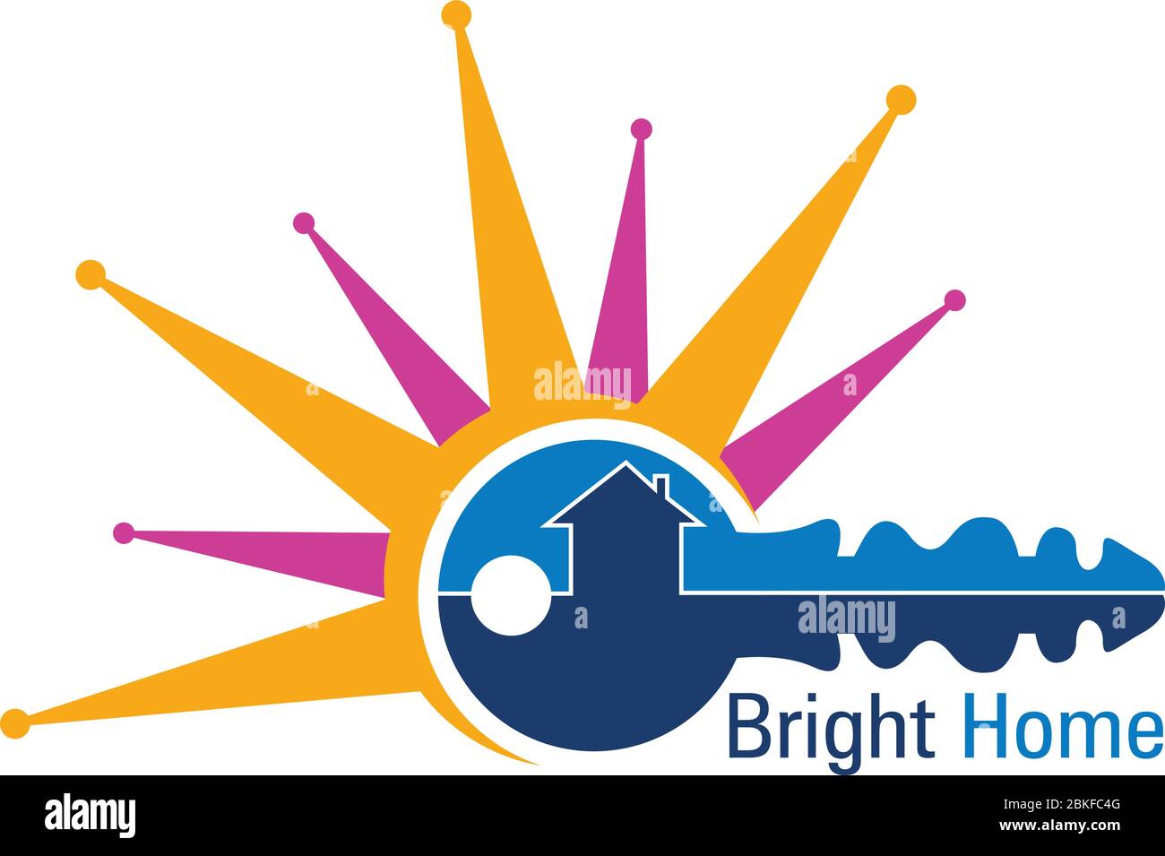 Illustration art of a bright home logo with isolated background Stock ...