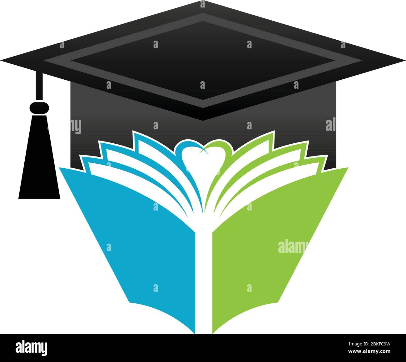 Illustration art of a book graduation cap with isolated background ...