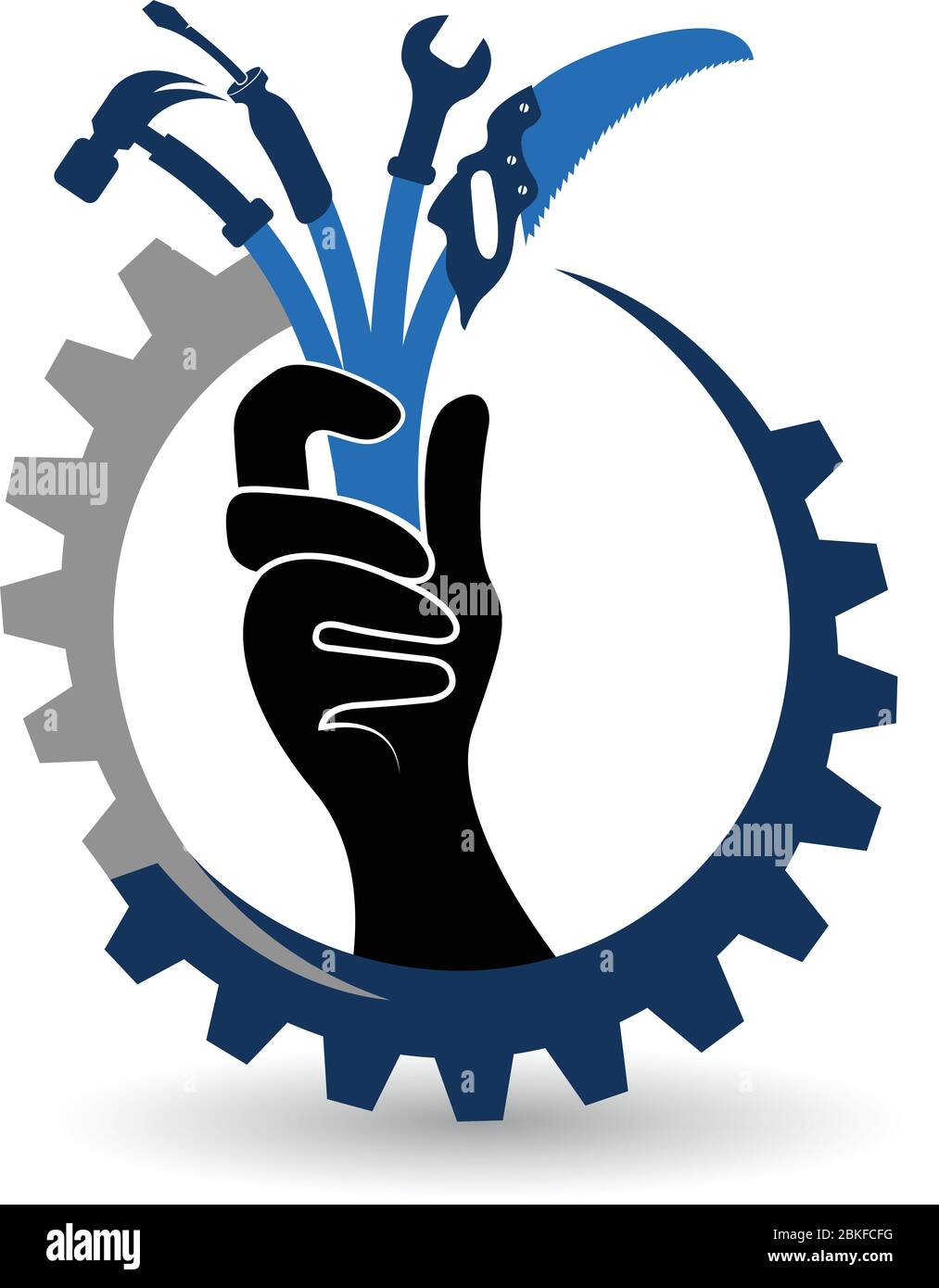 Illustration art of a hand tools logo with isolated background Stock ...
