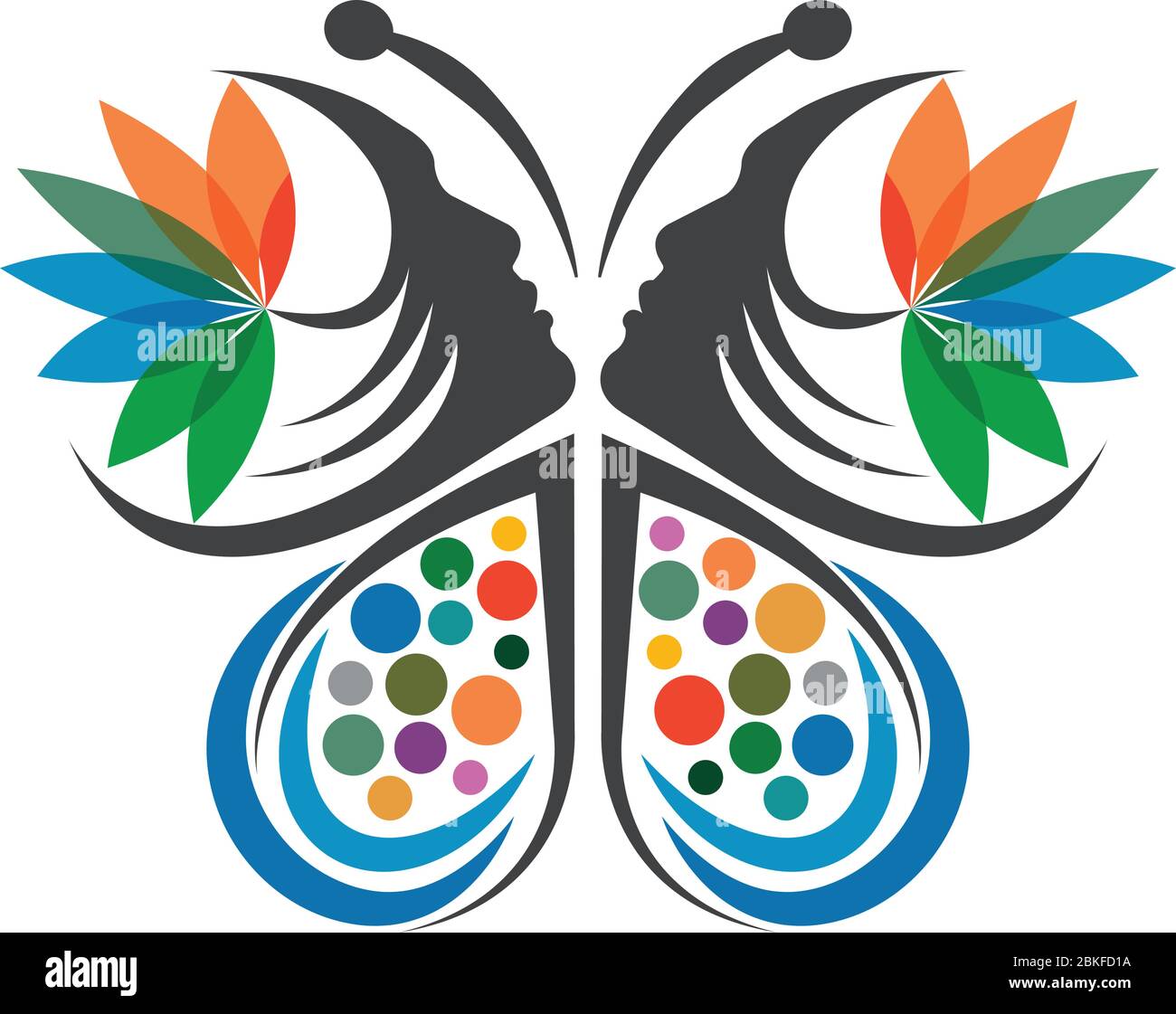 Illustration of a beautiful face logo with isolated background Stock ...