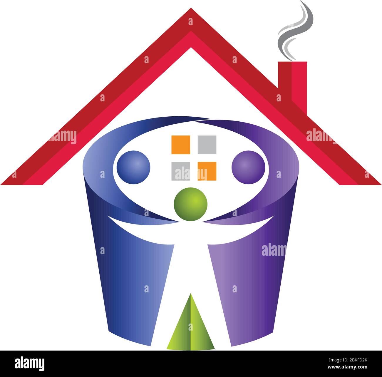 Illustration art of a happy family logo with isolated background Stock ...