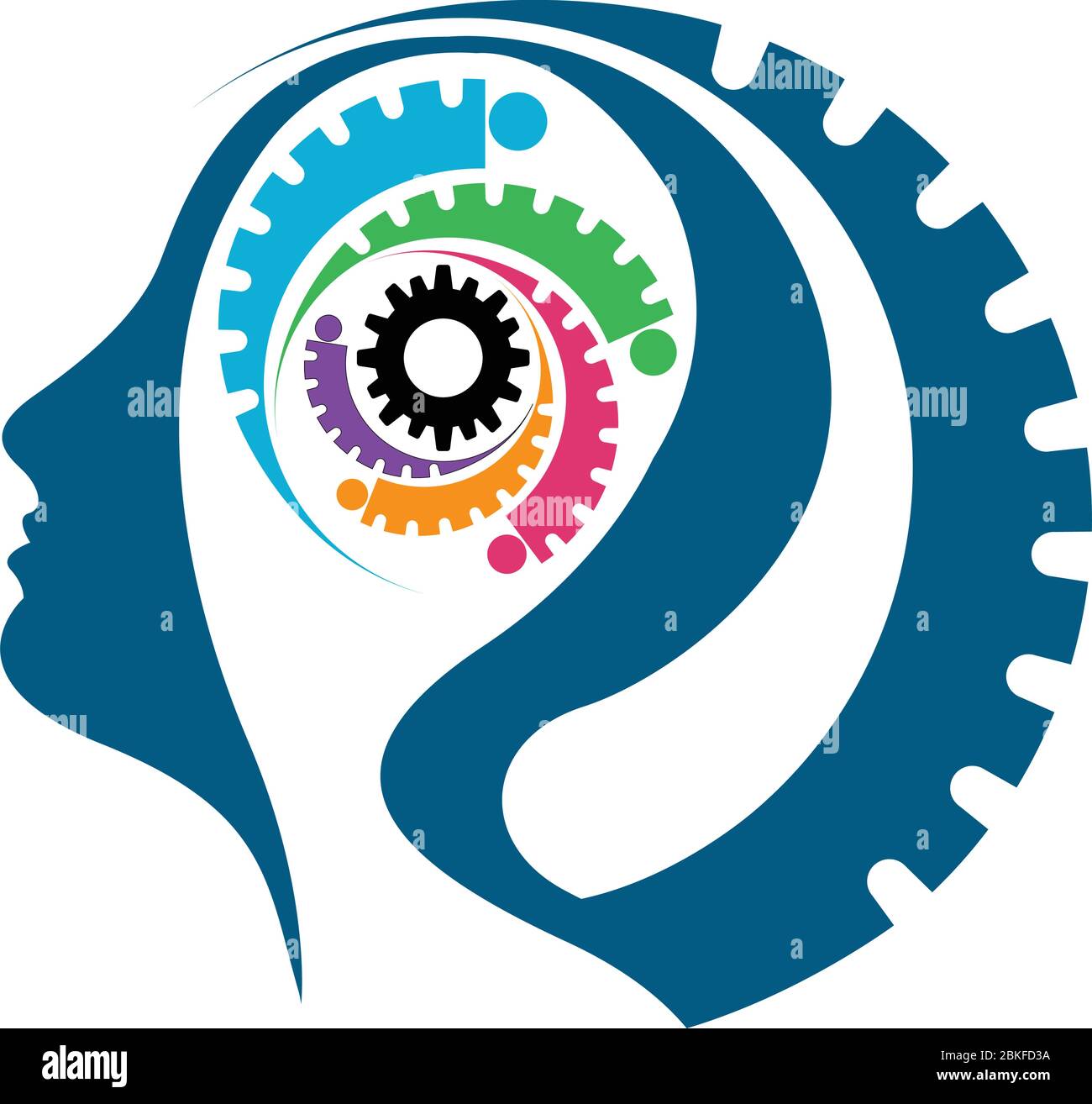 Illustration art of mind gear with isolated background Stock Vector ...