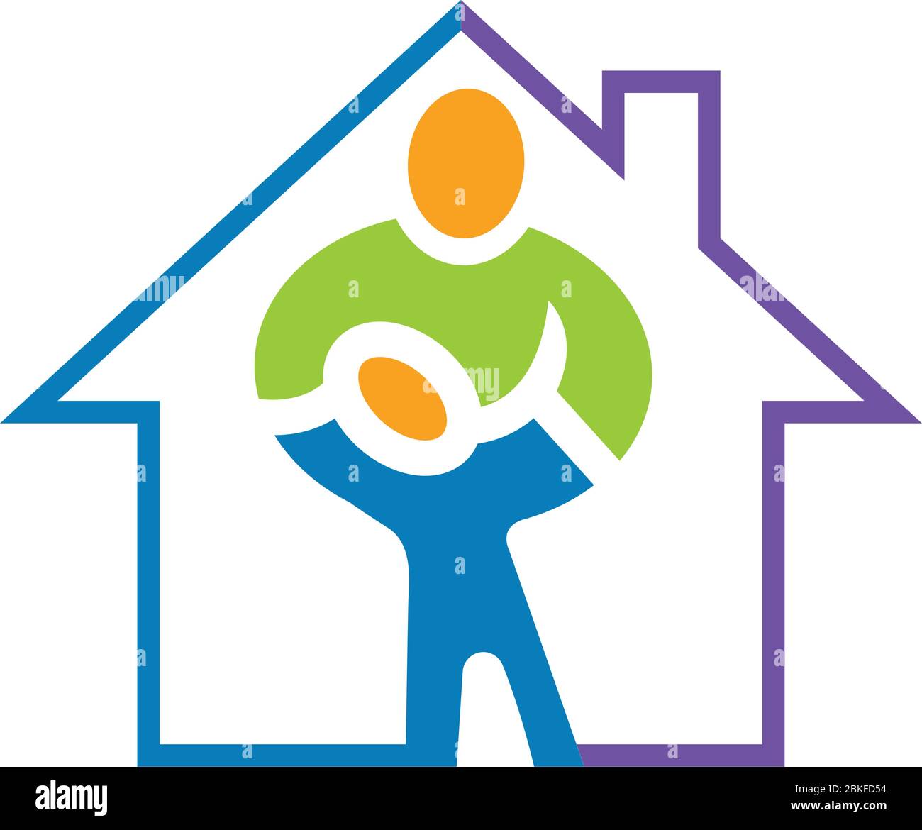 Illustration art of a home health care logo with isolated background ...