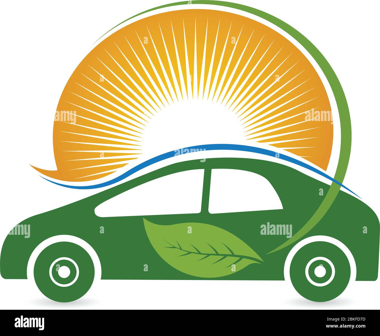 Illustration art of a eco car logo with isolated background Stock ...