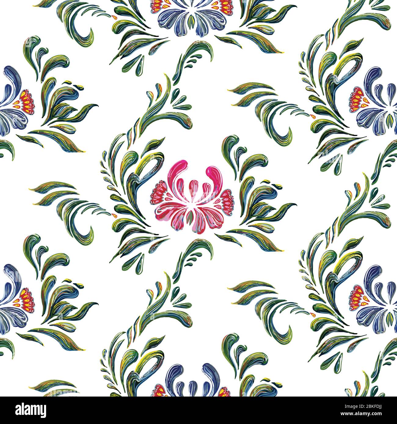 Vector floral pattern. Ethnic flower ornament. Ukrainian traditional ...