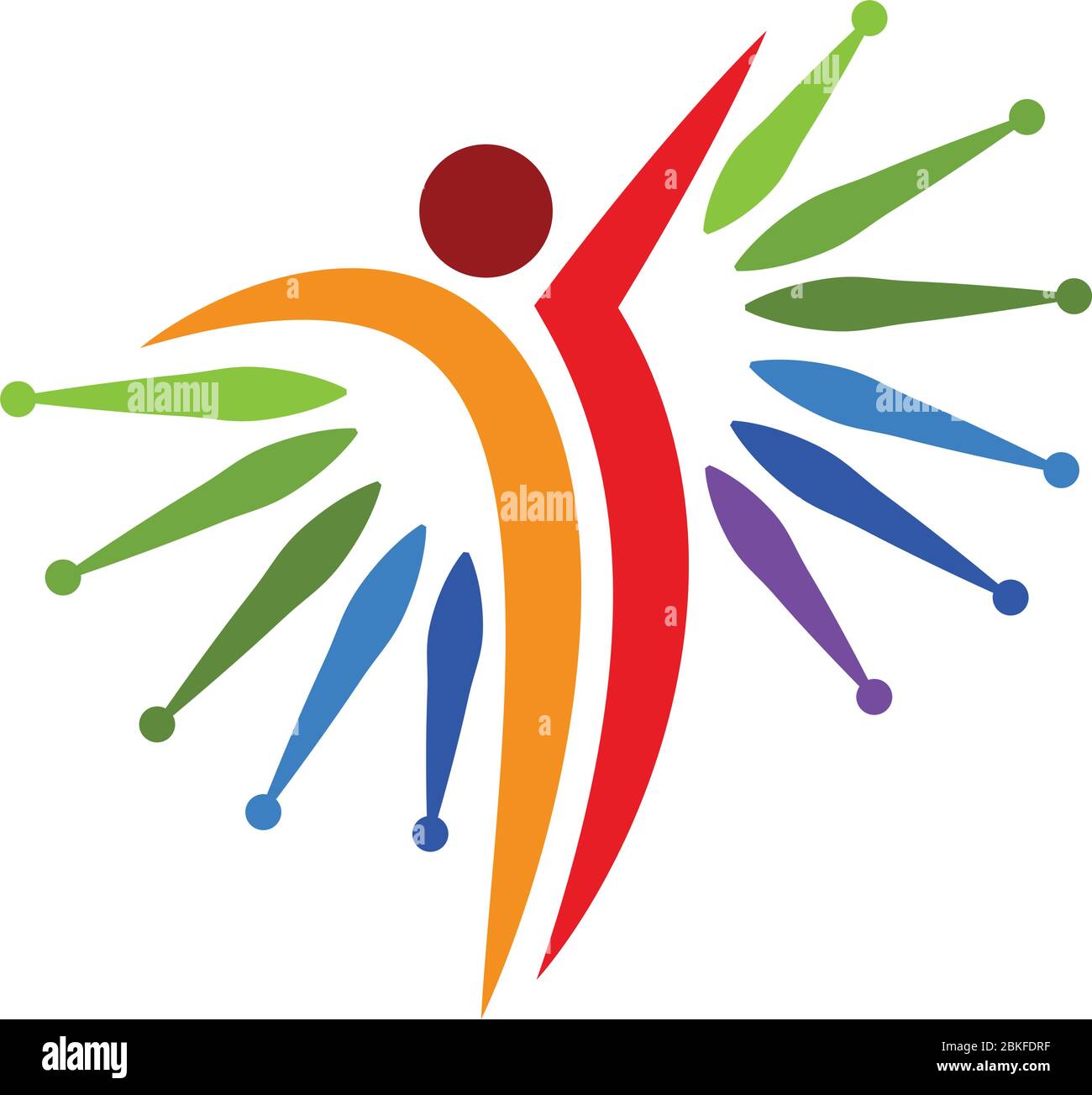 Illustration art of a Bright Active Human logo with isolated background ...