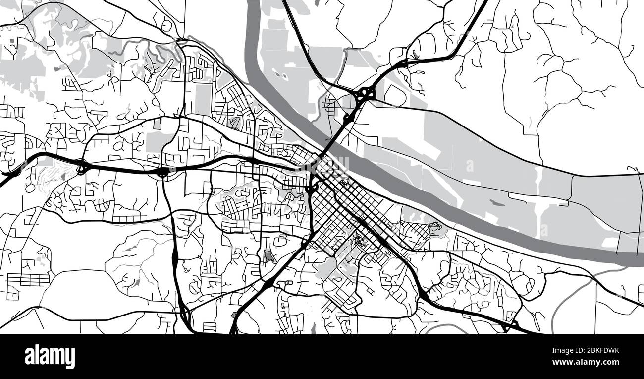 Urban vector city map of Jefferson City, USA. Missouri state capital ...