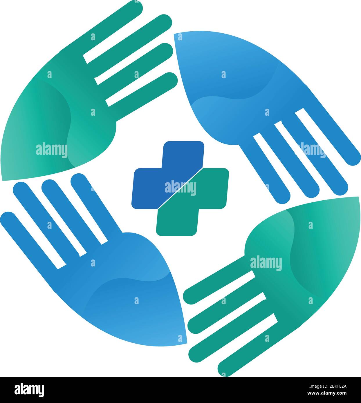 Illustration art of a hand plus logo with isolated background Stock ...