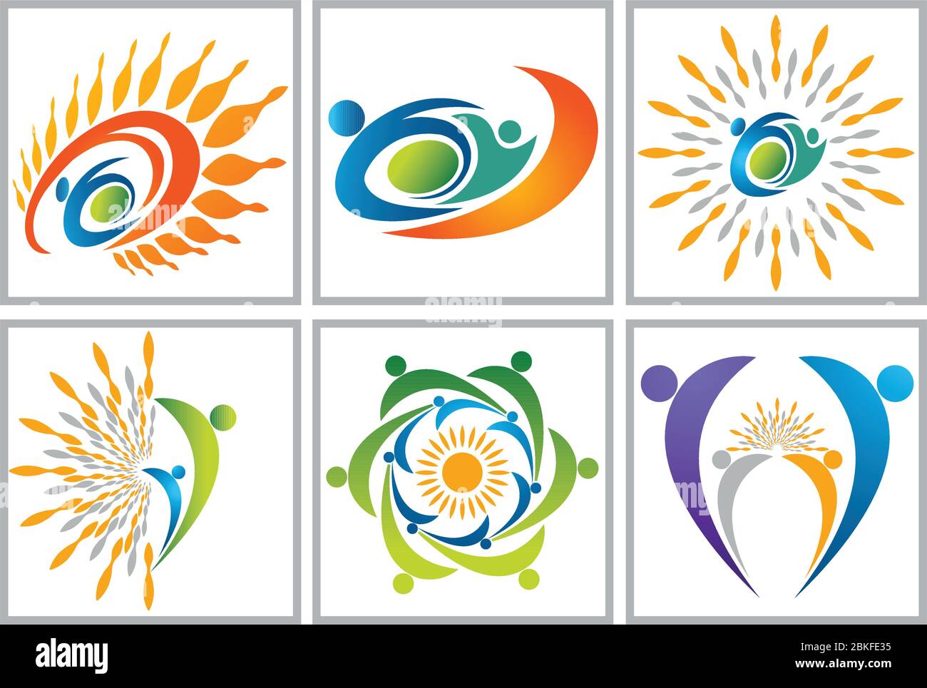 Illustration art of a active sun logo with isolated background Stock ...