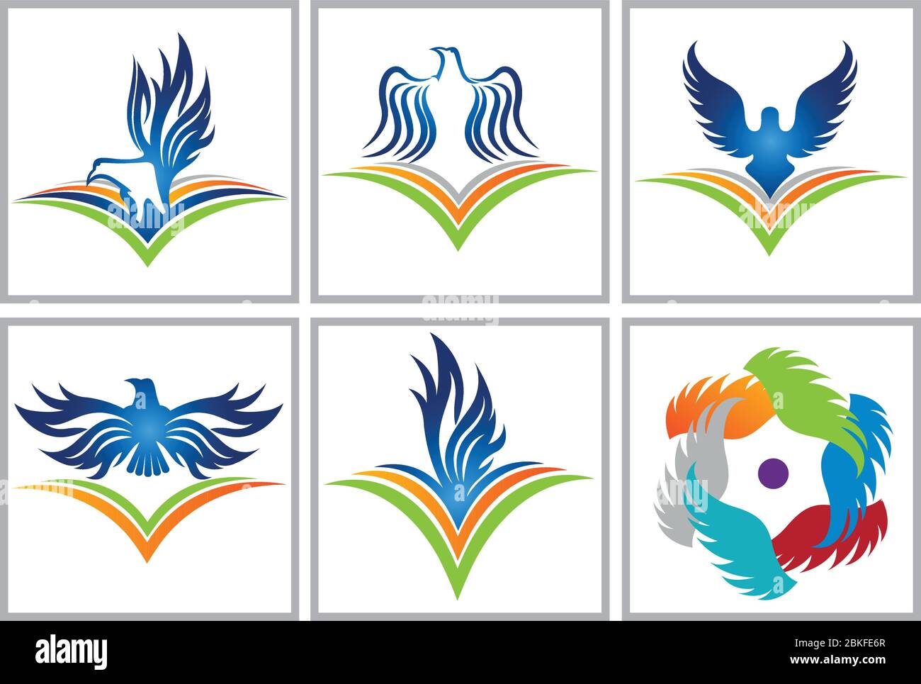 Illustration art of a bird education logo with isolated background ...