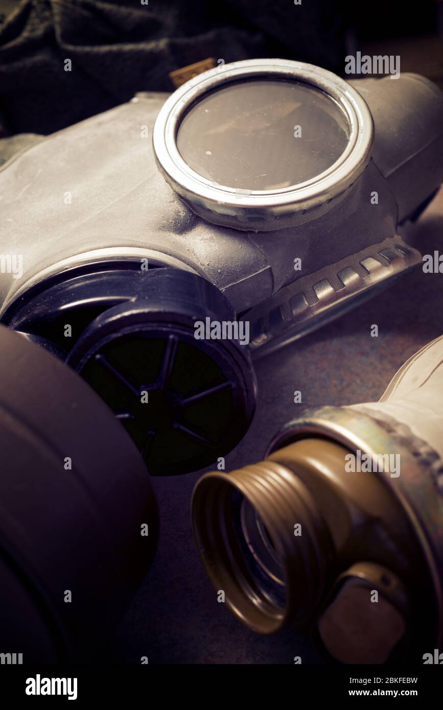 Retro gas mask close up Stock Photo - Alamy