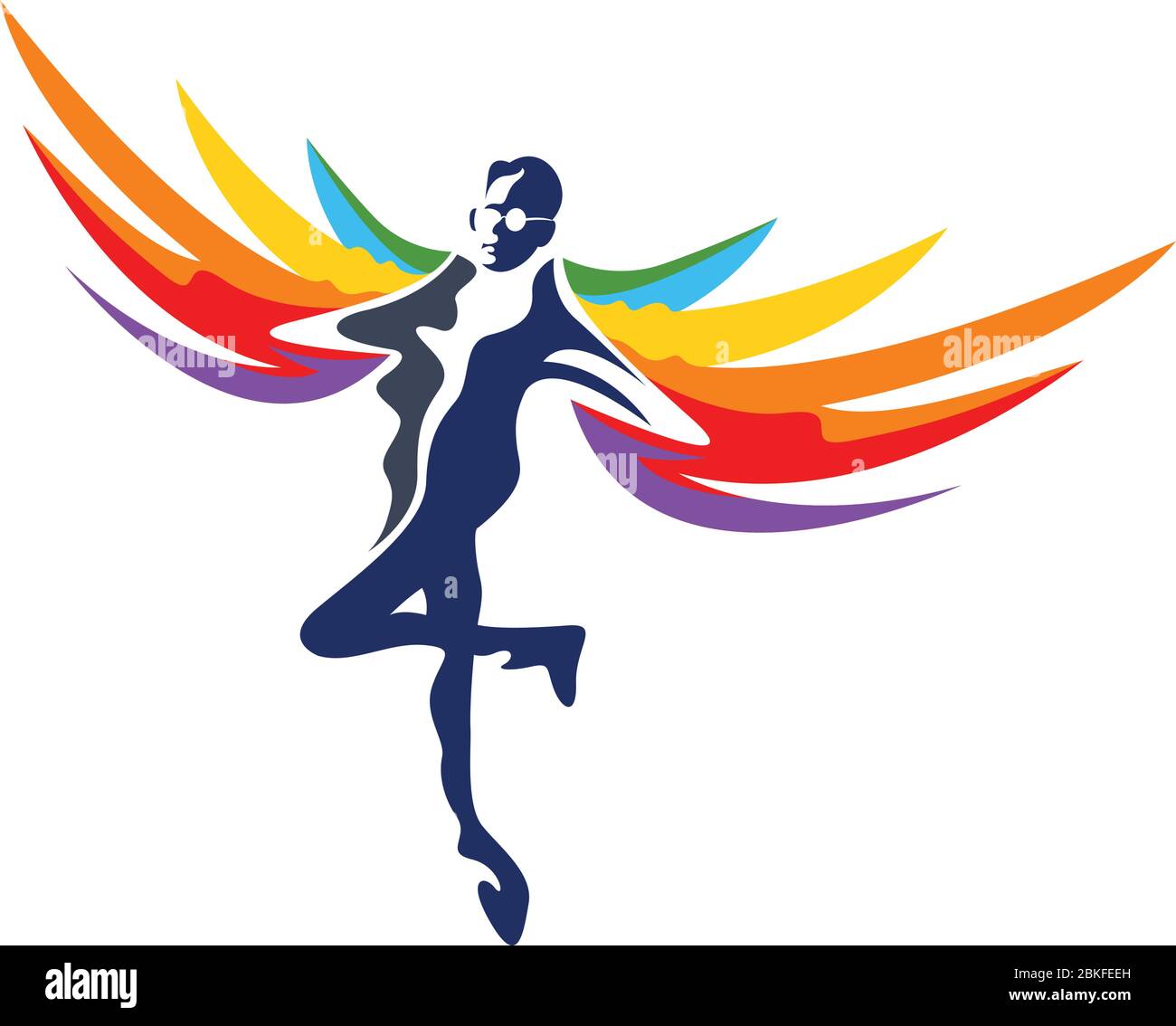 Flying man logo hi-res stock photography and images - Alamy
