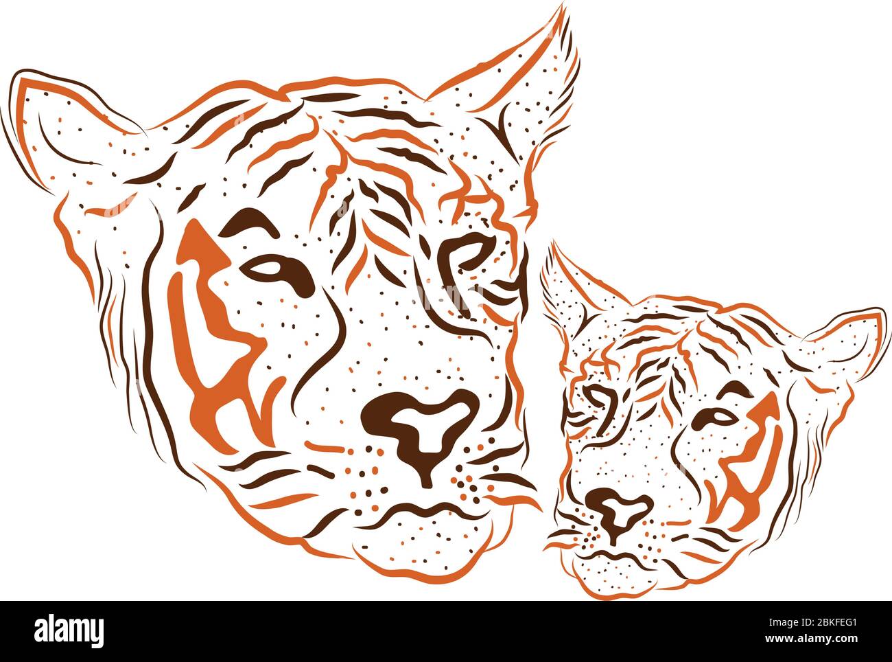 Illustration art of a tiger logo with isolated background Stock Vector ...