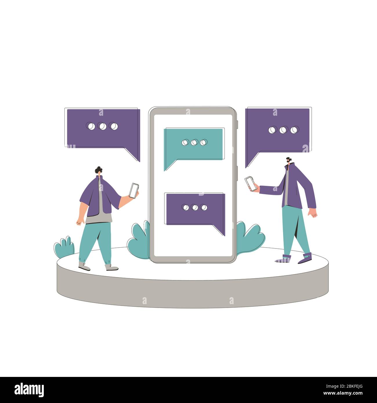 People use phones for read and text a messages. Chat comment concept ...