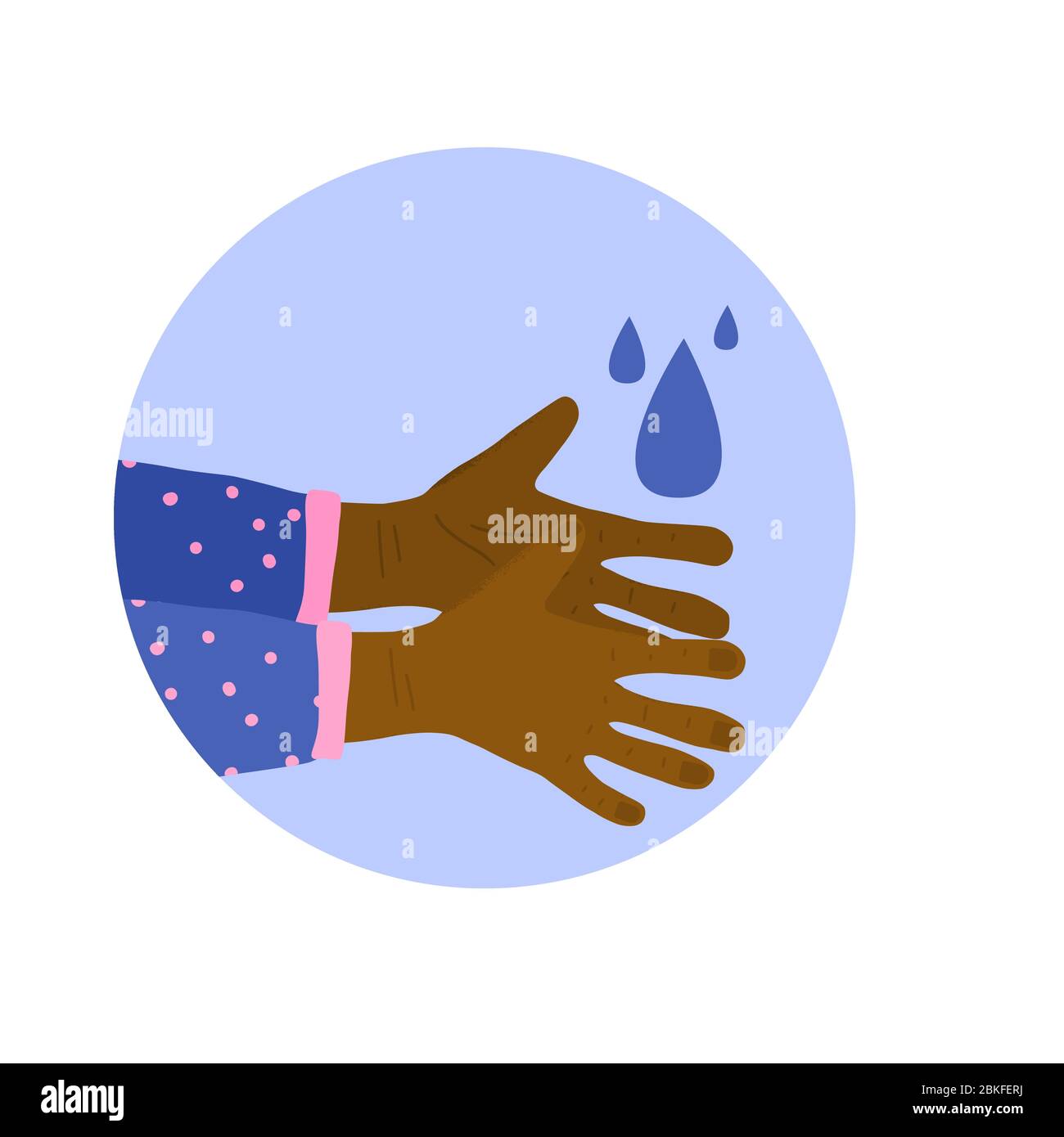 Wash your hands icon. Personal hygiene and disinfection round badge ...