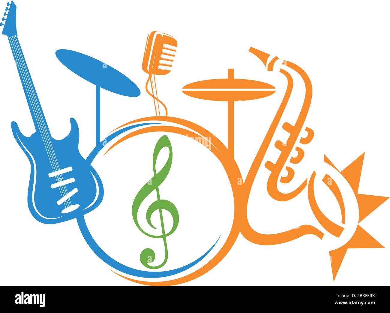 Orchestra logo illustration with isolated background Stock Vector Image ...