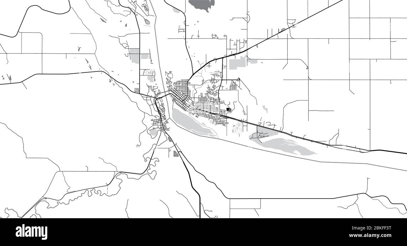 Urban vector city map of Pierre, USA. South Dakota state capital Stock ...