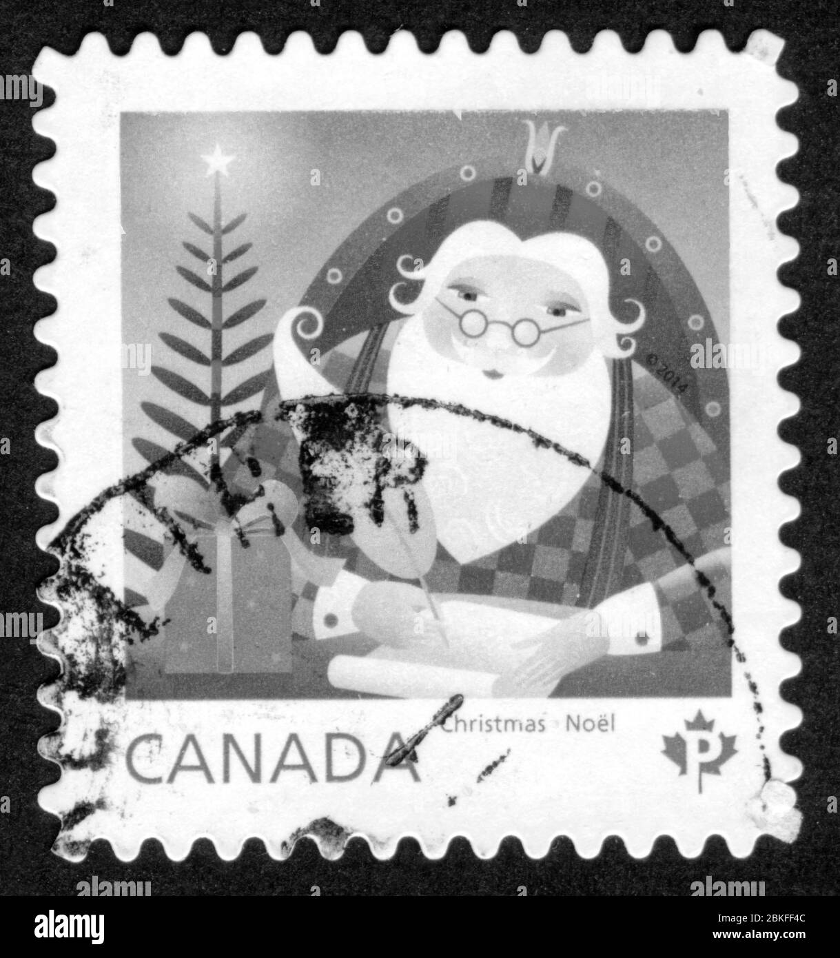 Christmas postage stamps Black and White Stock Photos & Images - Alamy