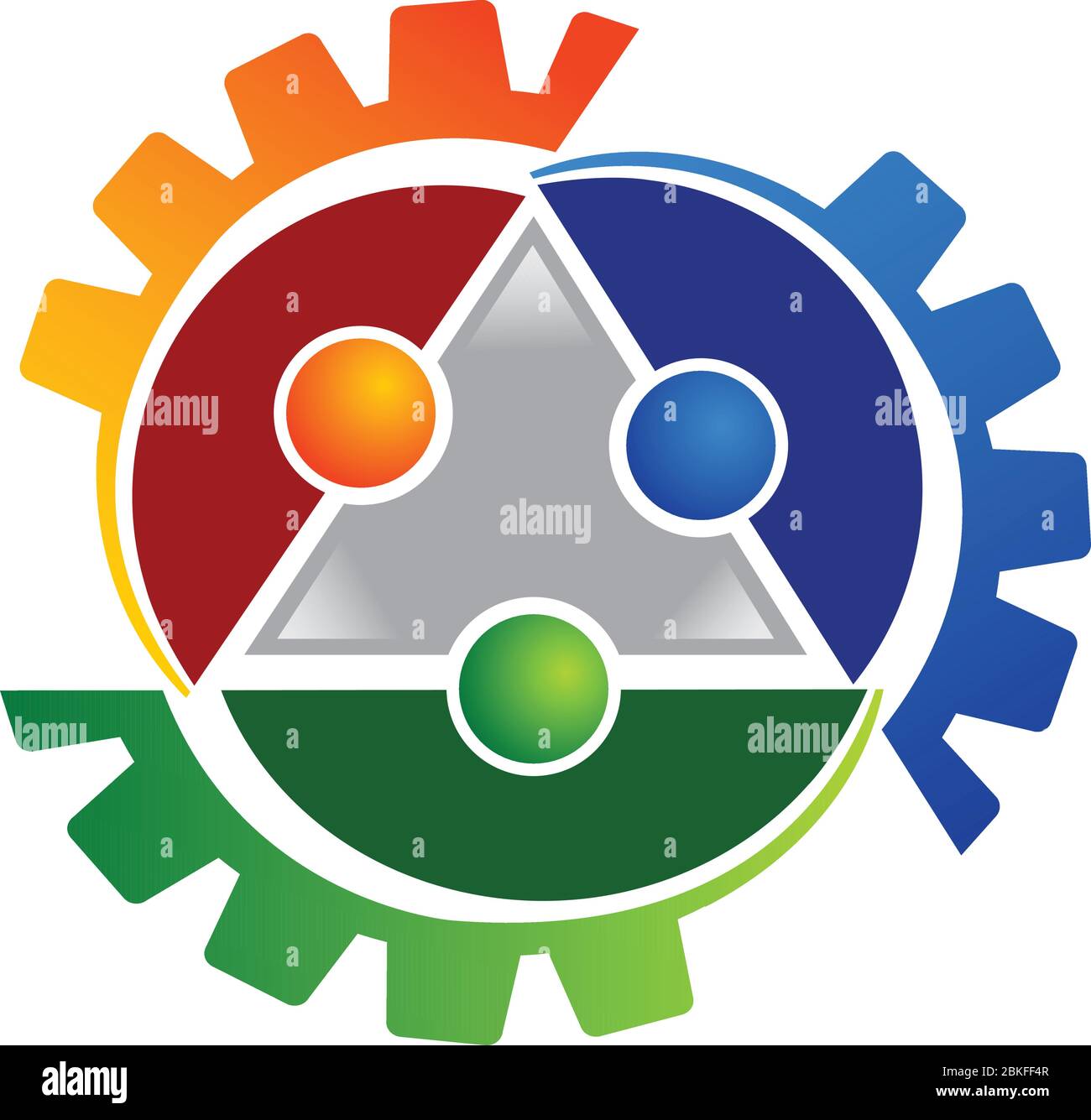 Illustration art of a human gears logo with isolated background Stock ...