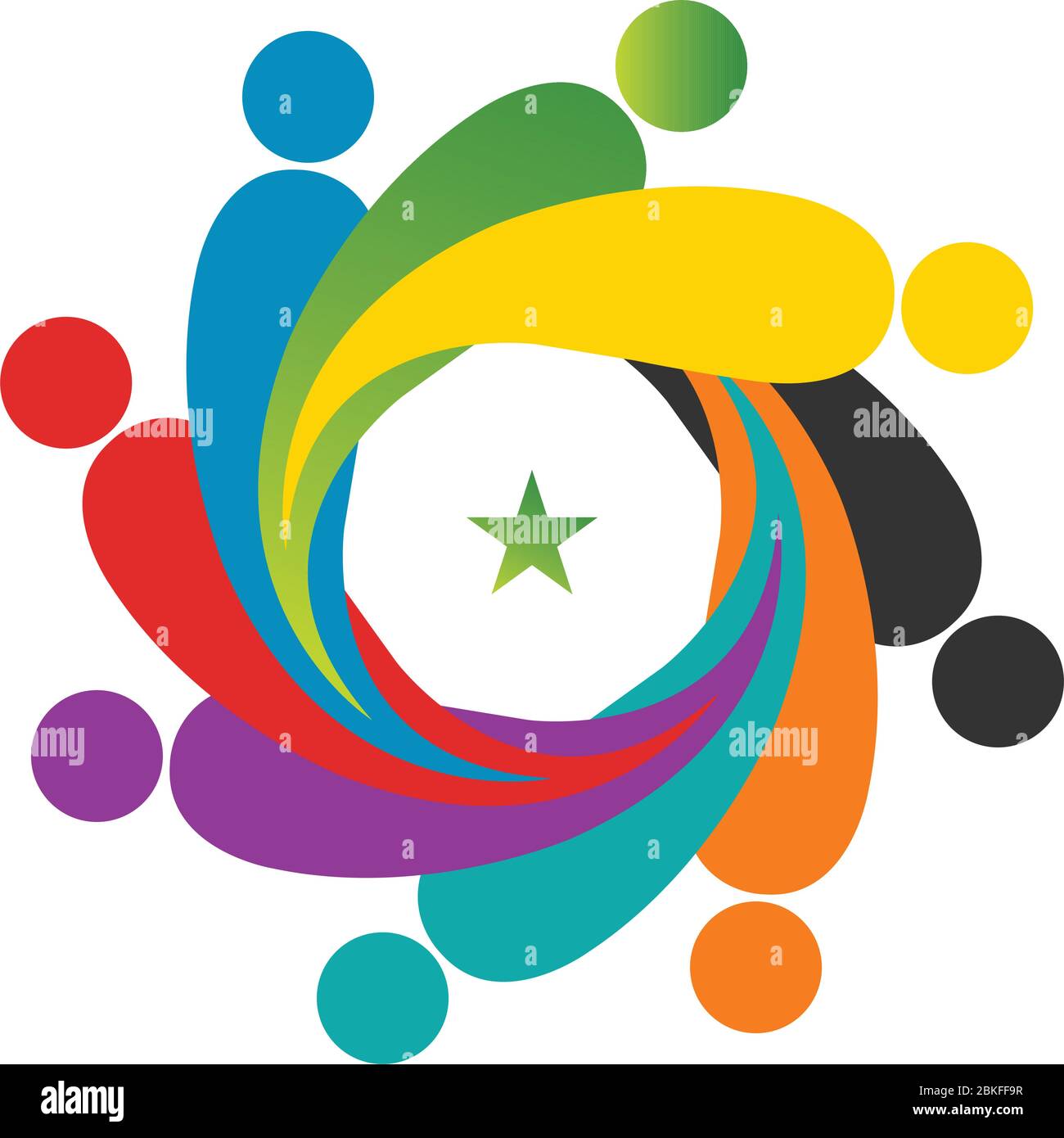 Illustration art of a teamwork logo with isolated background Stock ...