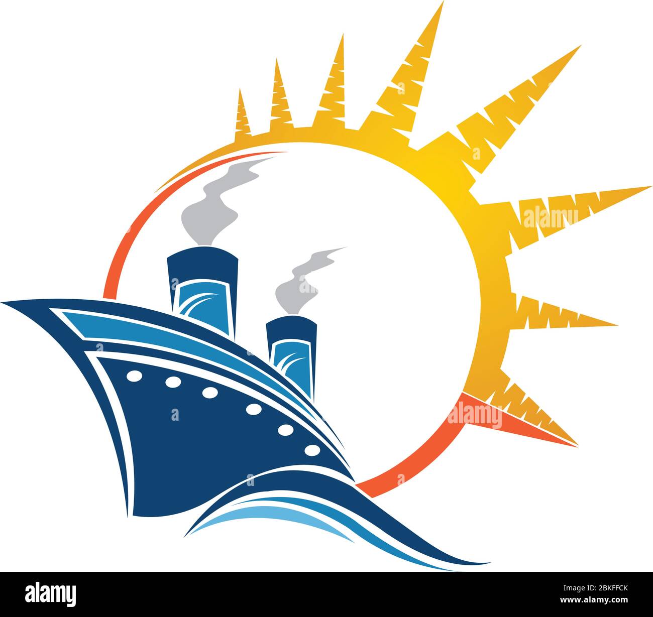 Illustration art of a power ship logo with isolated background Stock ...