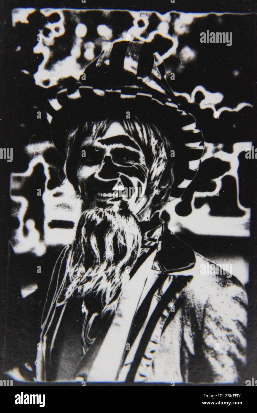 Fine 70s vintage blackand white portrait of a man dressed as American ...