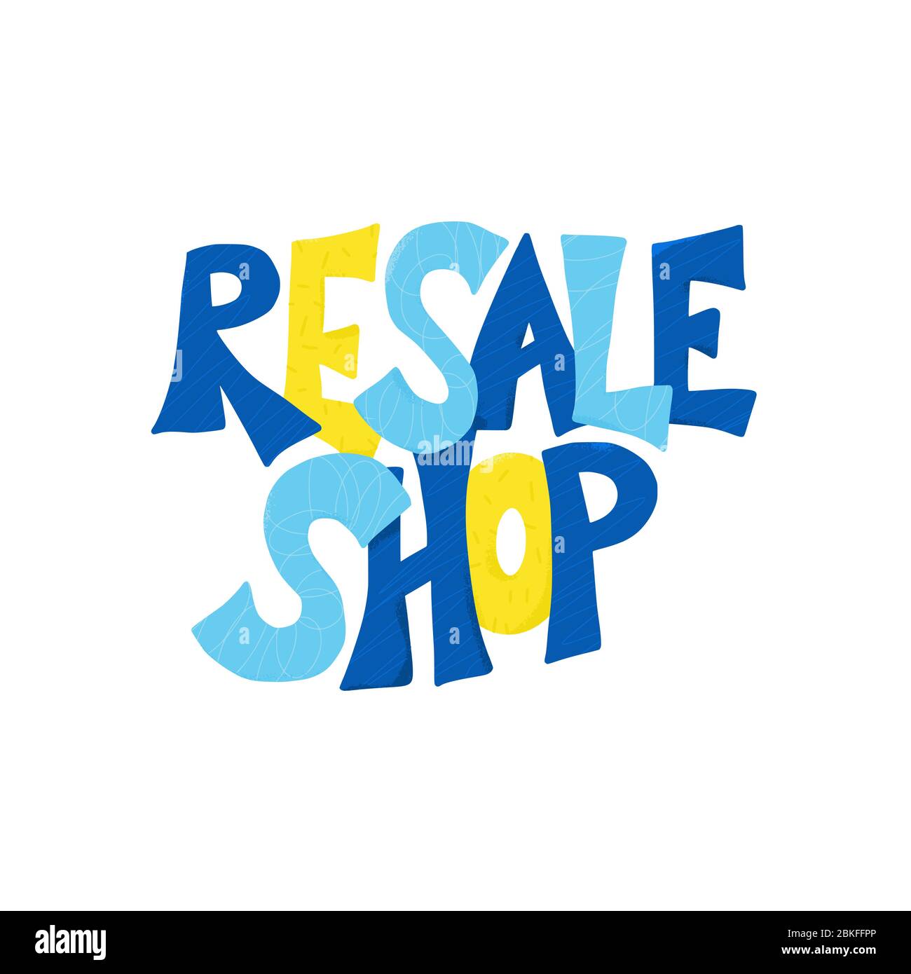 Resale shop hand drawn text emblem. Lettering isolated on white ...