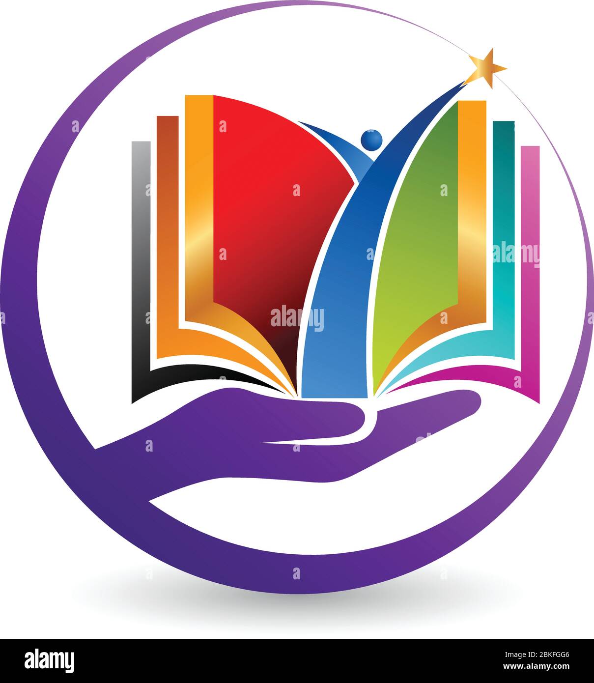 Illustration art of a hand book logo with isolated background Stock ...