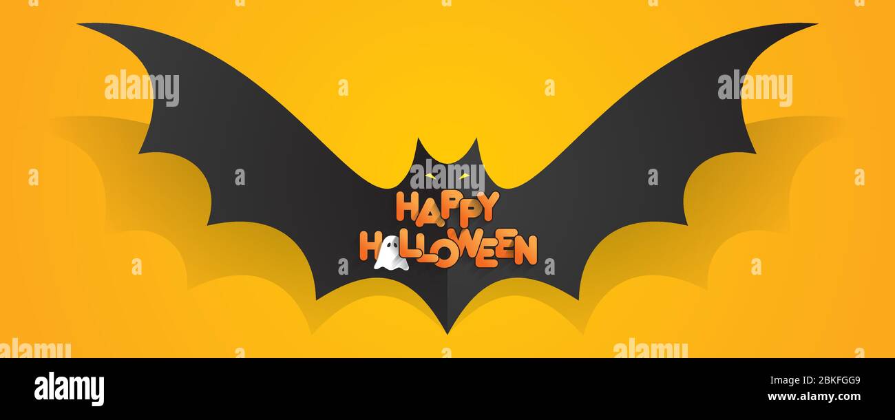 Happy Halloween card on background vector illustration Stock Vector ...