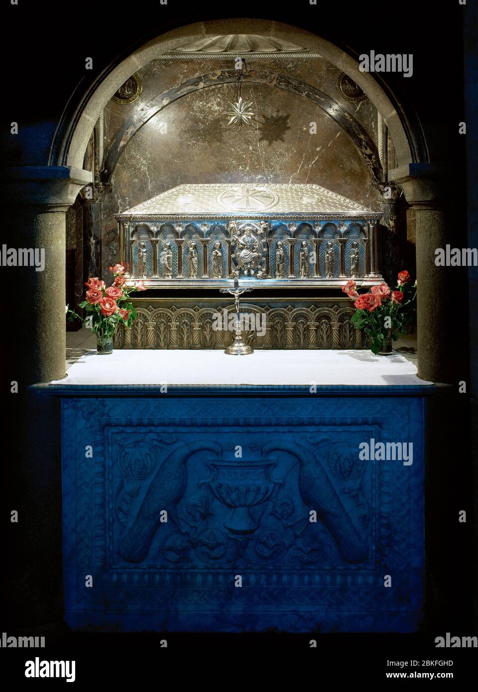 Spain, Galicia. Santiago de Compostela. Cathedral. The silver coffer ...