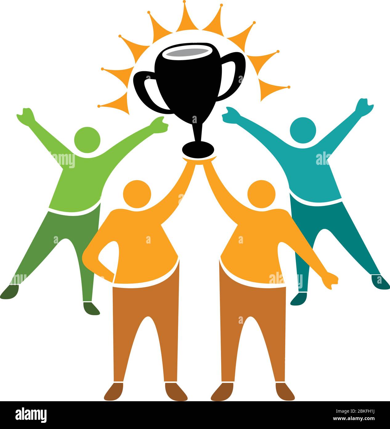 Illustration art of a teamwork winner logo with isolated background ...
