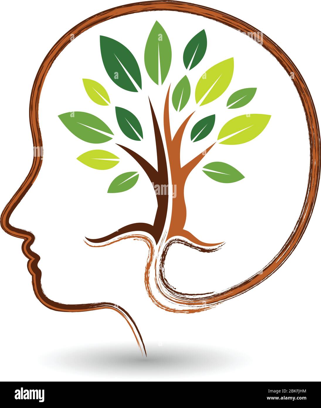 Illustration art of a mind tree logo with background Stock Vector Image ...