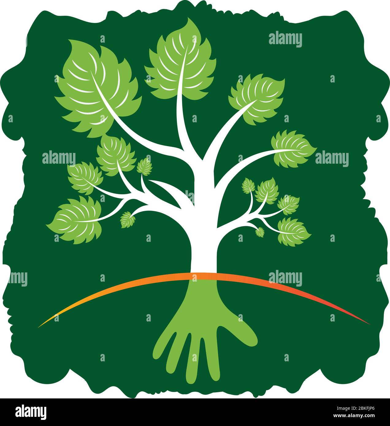 hand tree logo Stock Vector Image & Art - Alamy