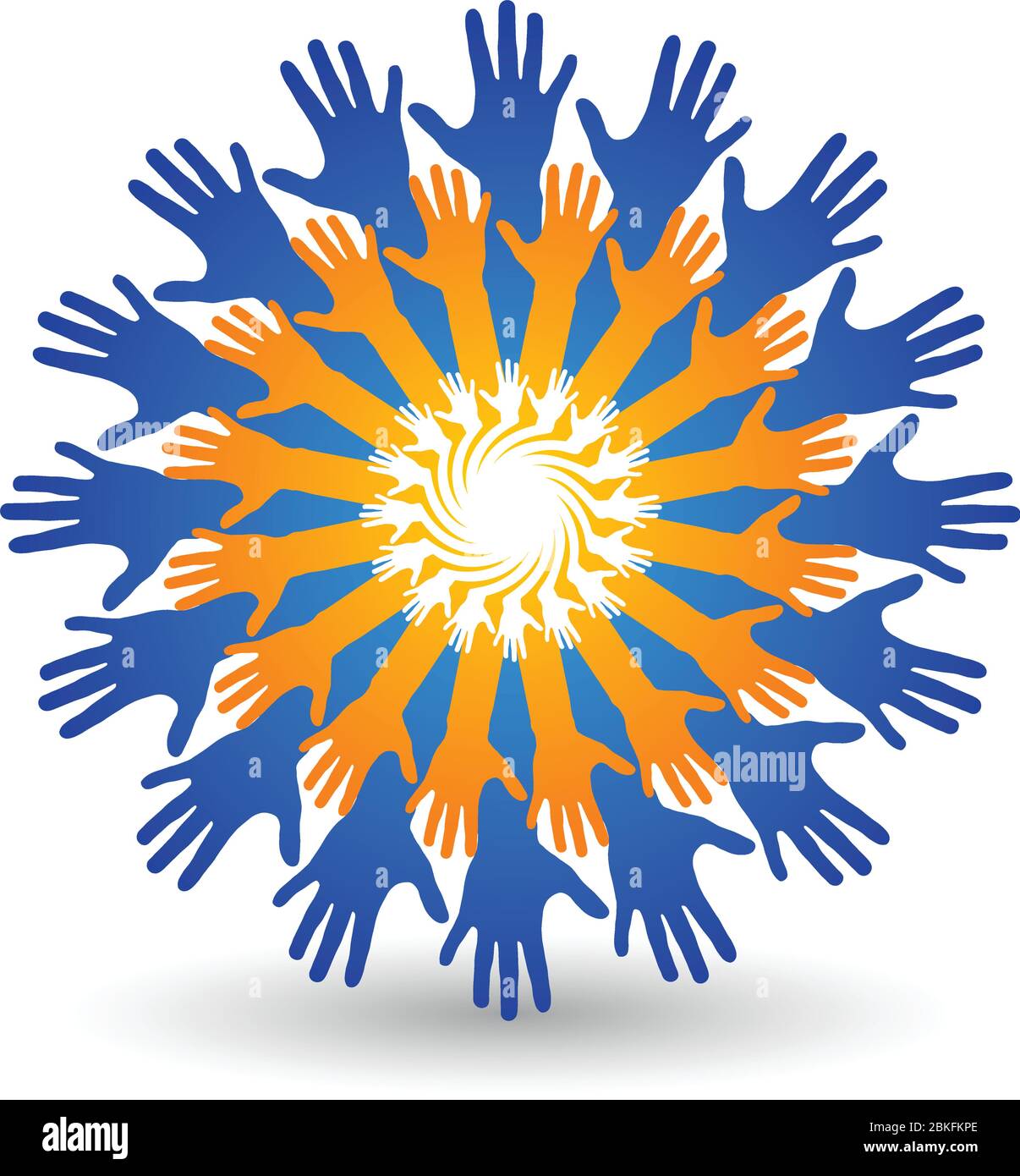 Illustration art of a round hands logo with isolated background Stock ...