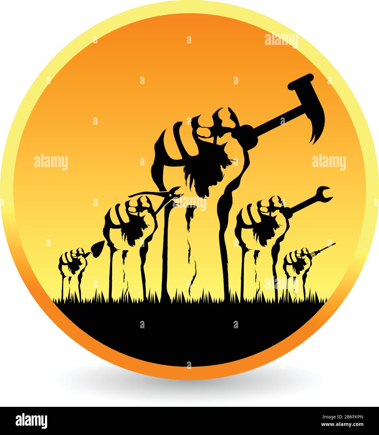 Illustration art of a hands tools logo with background Stock Vector ...