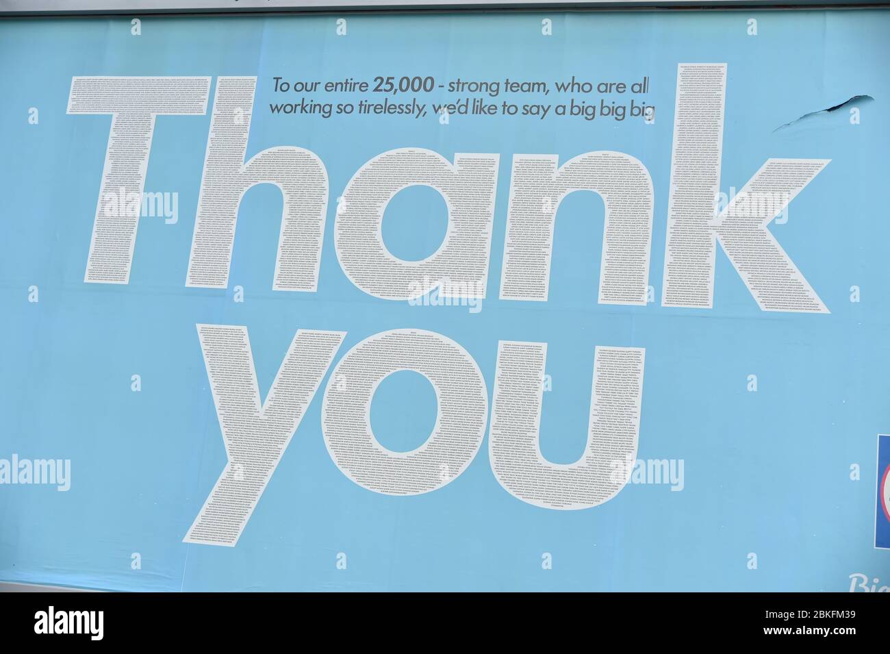 NHS thank you signs appear all over the UK during the Covid19 pandemic ...