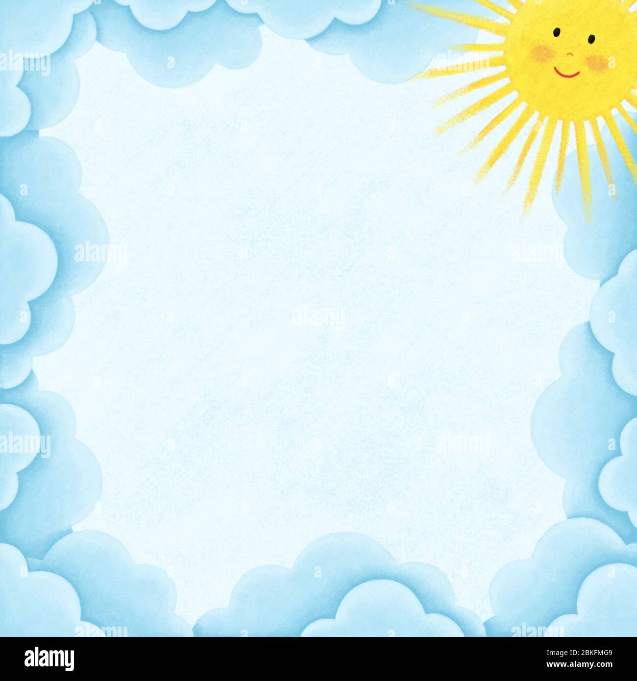 Digital background with the Sun and clouds in blue sky Stock Photo - Alamy