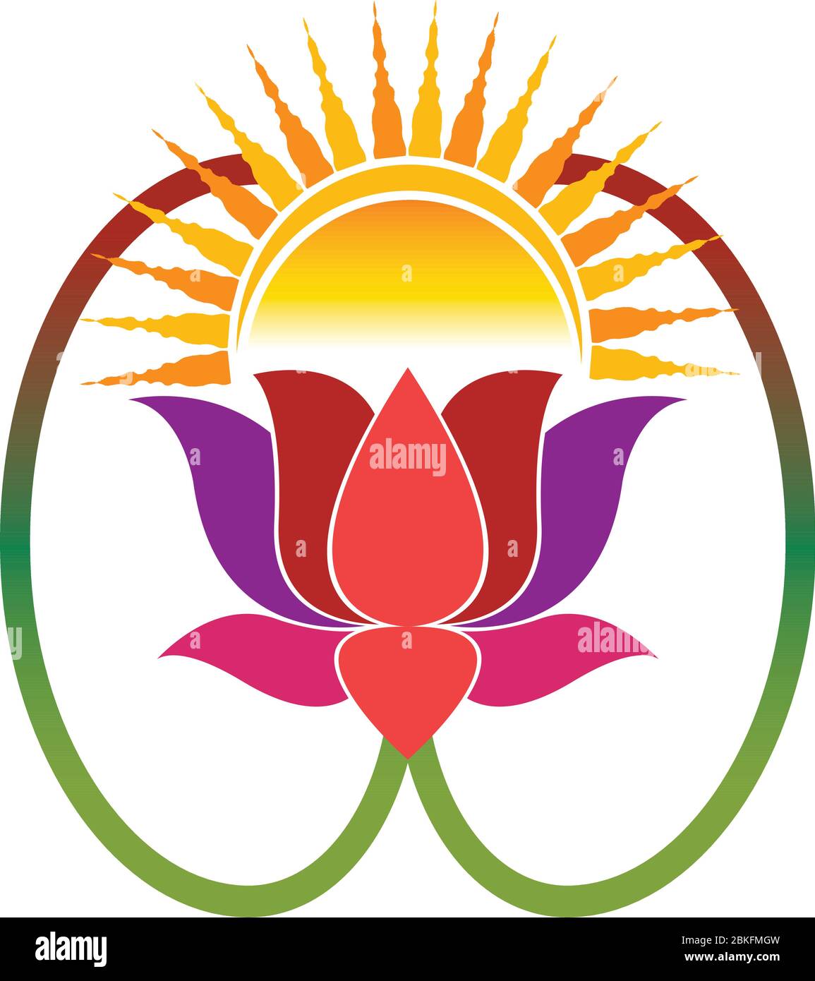 Illustration art of a sun flower logo with isolated background Stock ...