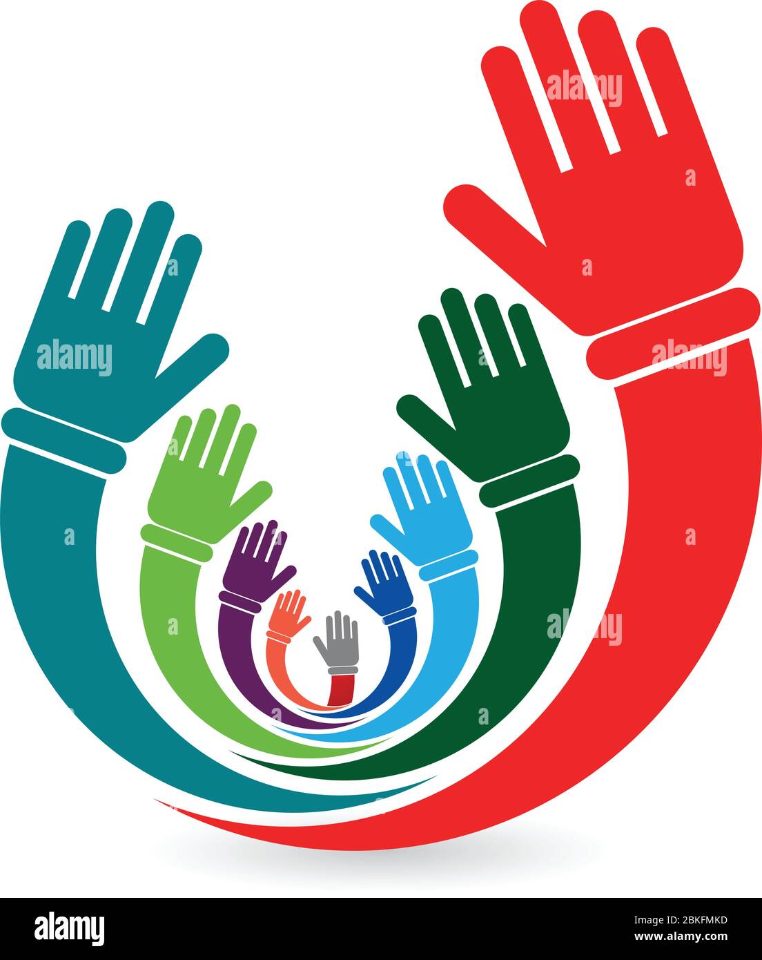 Illustration art of a volunteer hands with white background Stock ...