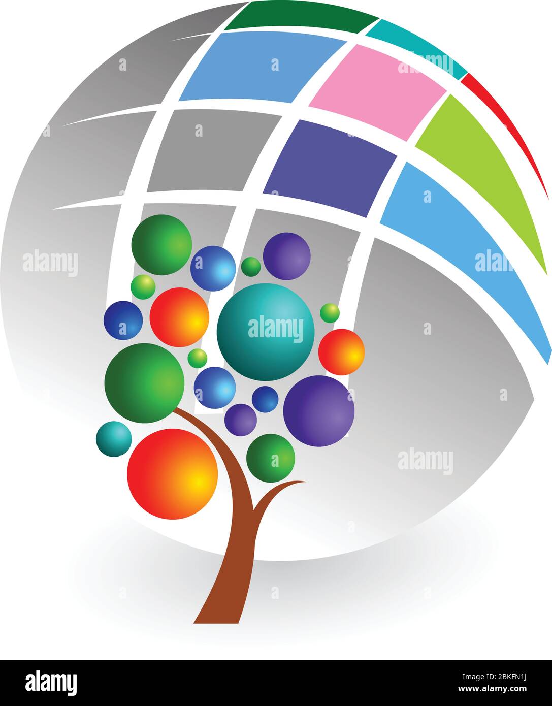 Illustration art of a globe bubbles tree with isolated background Stock ...