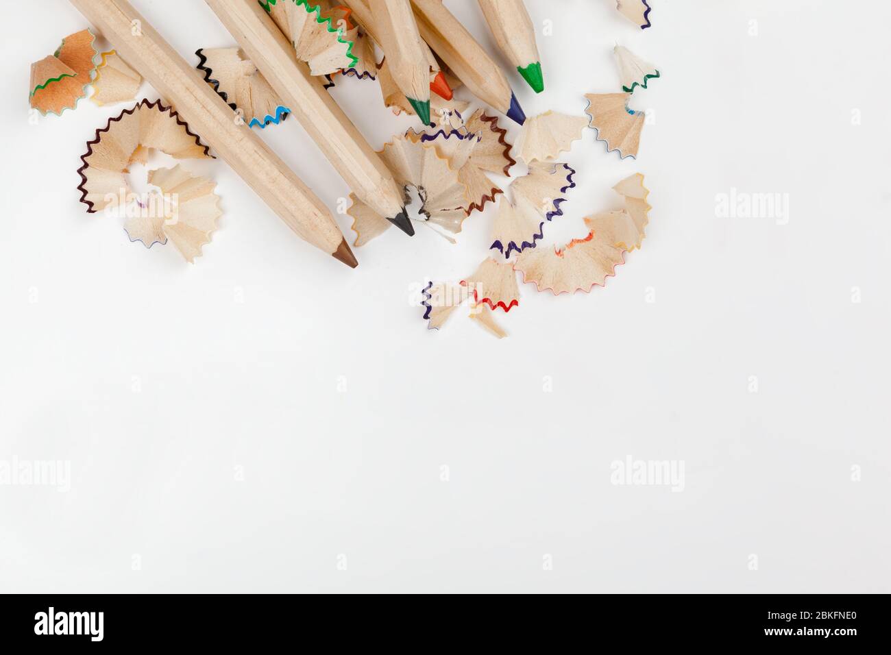 sharped pencils with Pencil Shaving isolated on white Stock Photo - Alamy