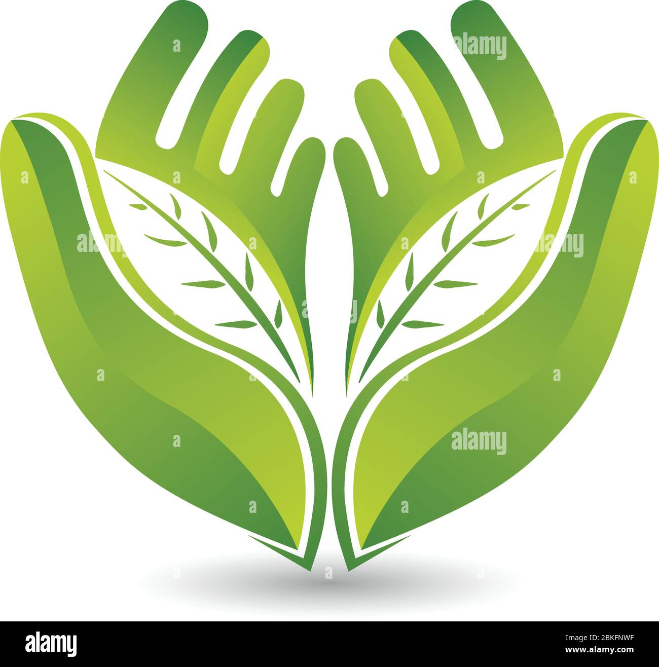 Illustration art of a hands leaf logo with background Stock Vector ...