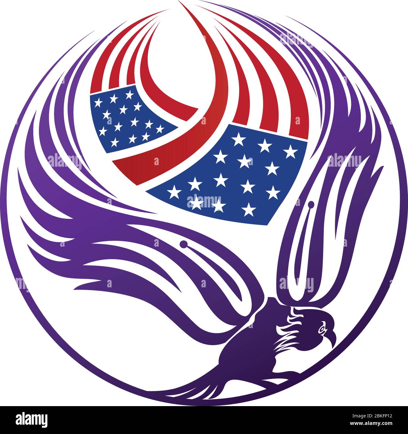 Illustration art of a American eagle icon with with isolated background ...