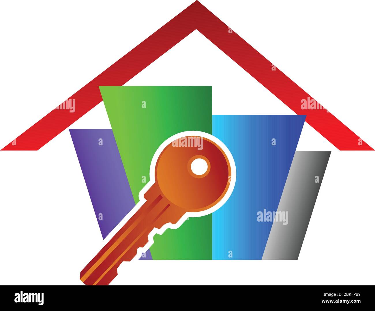 Illustration art of a home key logo with background Stock Vector Image ...