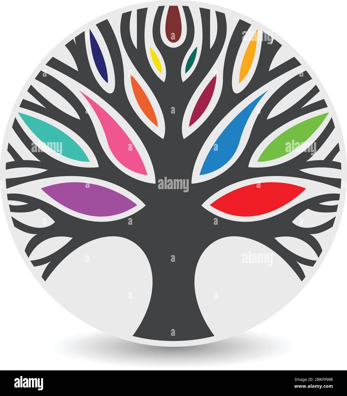 Illustration art of a tree logo with background Stock Vector Image ...